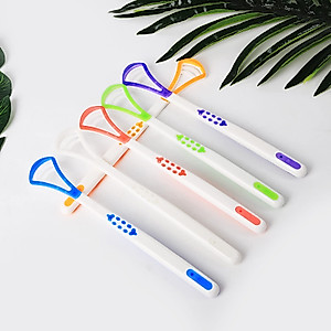 Tongue Cleaner Stainless Steel Set Tongue Scraper Tongue Brush Adult Bad Breath Removal Tongue Scraper Oral Care Tool,1Pcs (I)