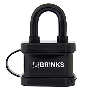 BRINKS - 40mm Laminated Steel Weather Resistant Padlock, 3-Pack - Vinyl Wrapped and Chrome Plated with Hardened Steel Shackle