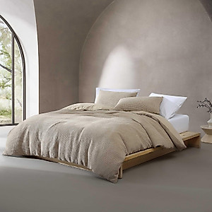 Calvin Klein - Duvet Cover Set, Super Soft Bedding with Modern Microwaffle Design, Casual Bed Essentials, Oeko-Tex Certified (Microwaffle Beige, King)