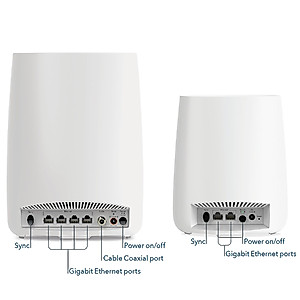 NETGEAR Orbi Built-in-Modem Whole Home Mesh WiFi System with all-in-one cable modem and WiFi router and single satellite extender with speeds up to 2.2 Gbps over 4,000 sq. feet, AC2200 (CBK40)