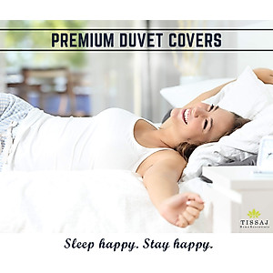 Organic Cotton Duvet Cover Queen/Full – Natural – GOTS Certified – Soft & Smooth Sateen Weave – Secure Fit with Corner Ties & Envelope Closure – Premium Bedding – Machine Washable – Tissaj