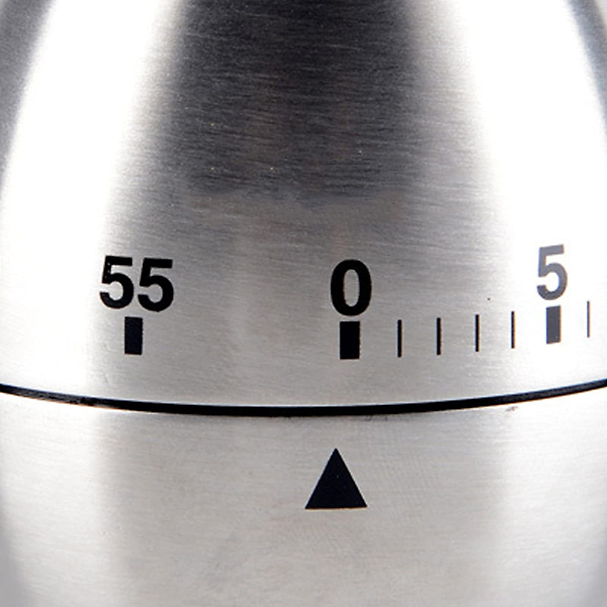 NUZYZ Metal Timer, Portable Metal Timer Attractive Stainless Steel Anti-Slip Bottom 60 Minutes Egg-Shaped Manual Reminder for Home Stainless Steel