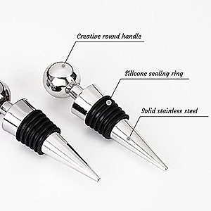 Wine Stopper Bottle Stopper - Wine Saver, Reusable Wine Corks For Beverage, 4-Pack Silicone Wine Stopper For Gifts, Bar, Holiday Party, Wedding