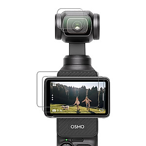 CYNOVA DJI Osmo Pocket 3 Screen Protector, Osmo Pocket 3 Lens Protector for DJI Osmo Pocket 3 Accessories with Tempered Glass LCD Display Film, Ultra HD, 9H Hardness, Scratch Resistant