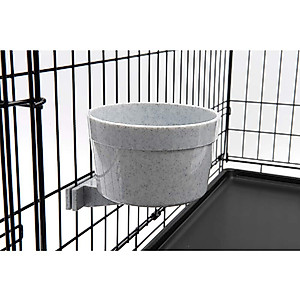 Lixit Quick Lock Removable Dog Kennel Bowls for Wire and Soft Sided Crates (40oz Wire Crate, Granite)
