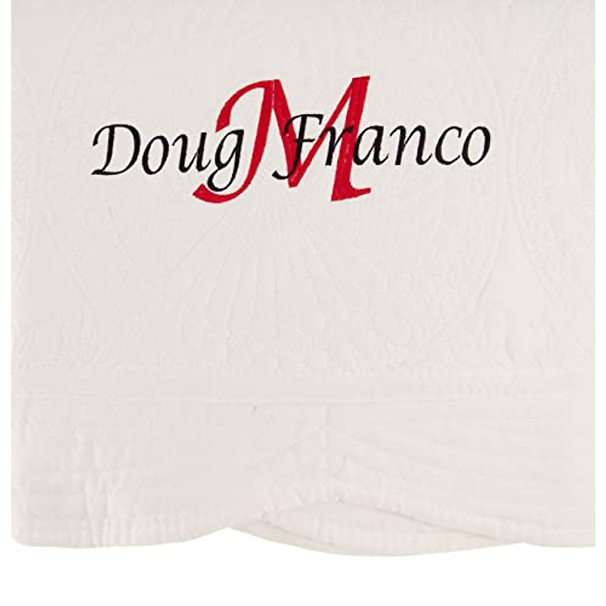 Personalized Baby Blankets for Girls and Boys - Monogrammed Baby Blanket with Embroidered Name - Super Soft and Cozy Cotton Baby Quilt with Scalloped Edges - 36x46 Inches - White