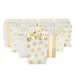 Juvale 60 Pack Mini Popcorn Boxes for Party, Gold Popcorn Containers for Movie Night Decorations (3 x 4 In)