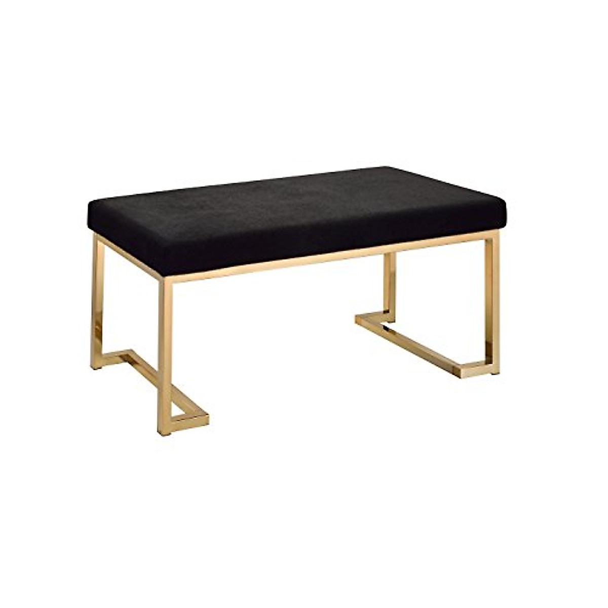 ACME Furniture Boice Bench, One Size, Black Fabric and Champagne