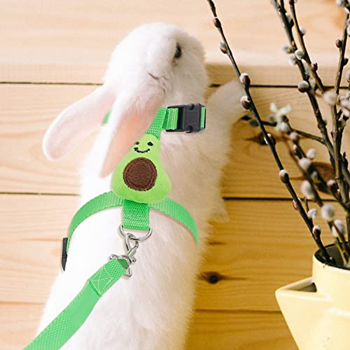 Ipetboom Bunny Harness and Leash: 1 Set Avocado Adjustable Small Pet Fruit Summer Outfit Costume for Rabbit Kitten Small Animal Hedgehog Ferret Piggies Squirrel Safety Walking Jogging