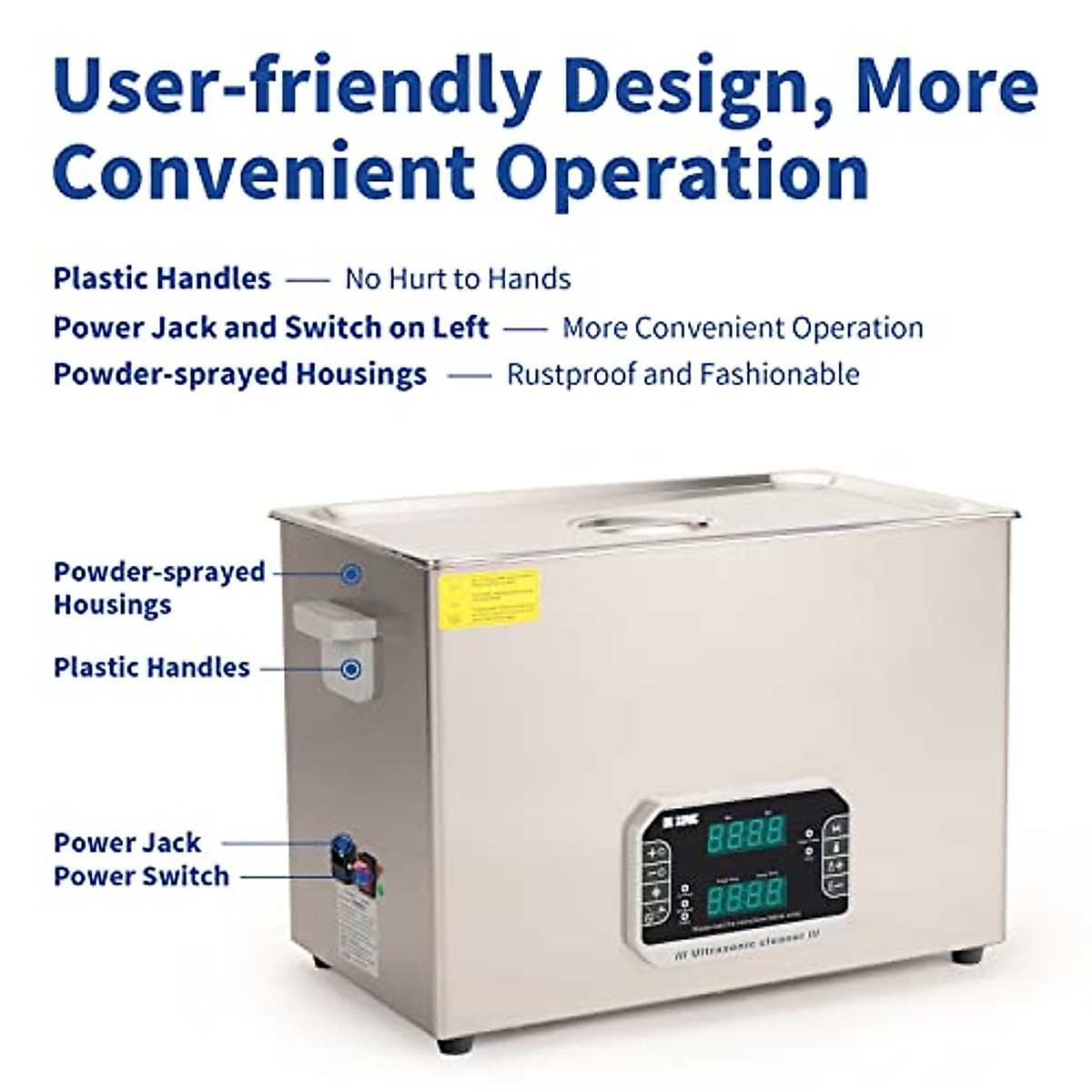 DK SONIC Touch Ultrasonic Cleaner with Heater,Digital Timer and Basket Multiple Cleaning Mode for Lab Tools, Metal Parts, Carburetor, Auto Parts, Engine Parts, etc (30L, 110V)