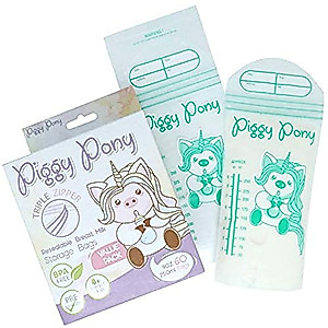60 Triple Zipper Reusable Resealable 9oz BPA Free Breast Milk Storage Bags