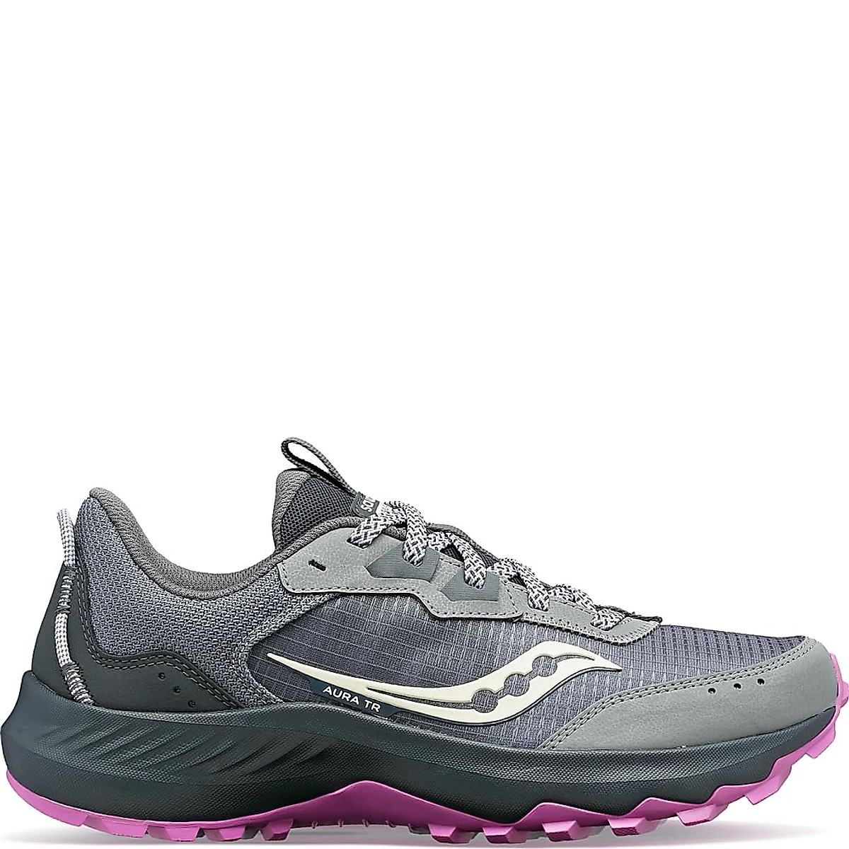 Saucony Women's Aura TR Sneaker, Fossil/Grape, 9.5