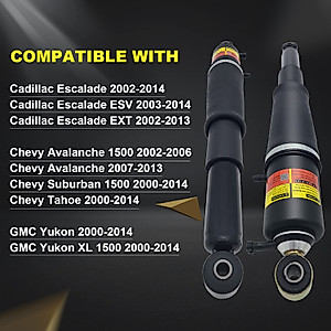 LUFT MEISTER 23487280 2 PCS Rear Air Shock Absorber Compatible with Escalade ESV EXT Chevy Suburban Tahoe Avalanche GMC Yukon XL 1500 19302786 25871432 580-1091