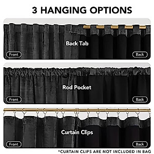 Deconovo Velvet Curtains 96 inches, 100% Blackout Curtain with Black Liner - 52x96 Inch, Luxury Curtains for Living Room, Rod Pocket and Back Tab Window Drape for Bedroom/Office, Dark Gray, 1 Panel
