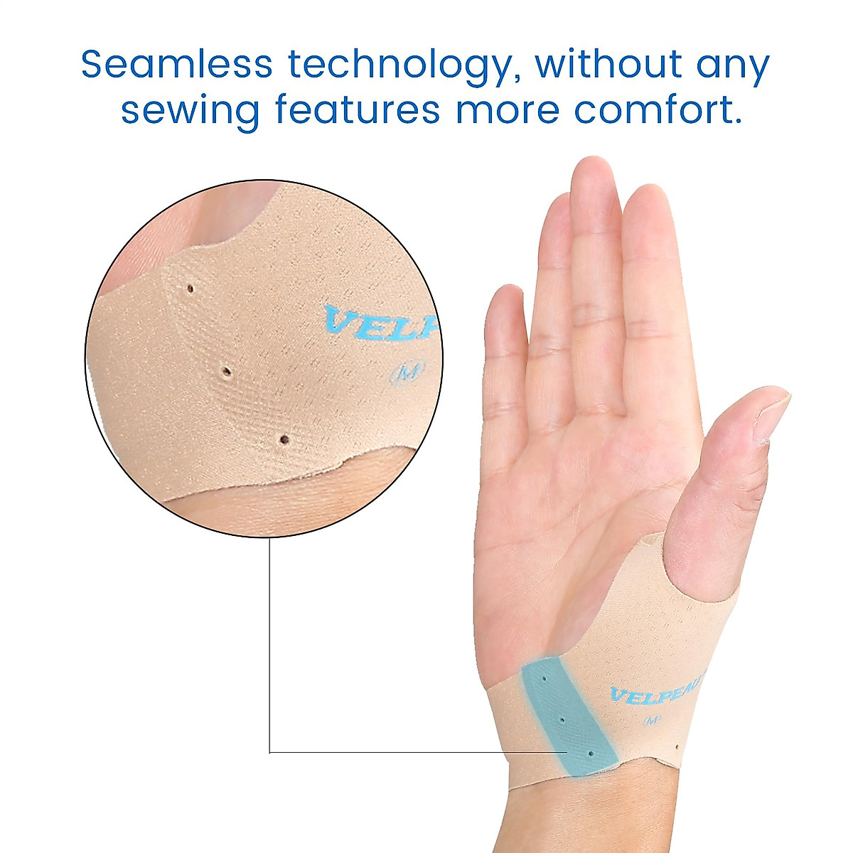 Velpeau Elastic Thumb Support Brace Layer (2 PCS) - Soft Thumb Compression Sleeve Protector for Relieving Pain, Arthritis, Joint Pain, Tendonitis, Sprains, Sports (Medium)