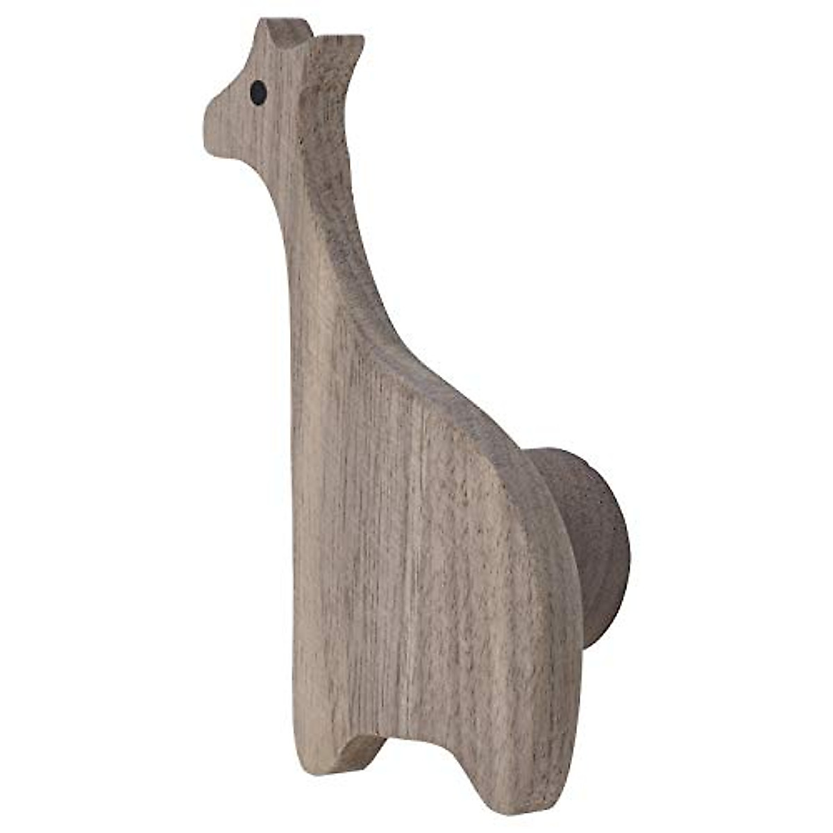 Decorative wooden jungle animal wall hooks, set of four, solid walnut wall hooks