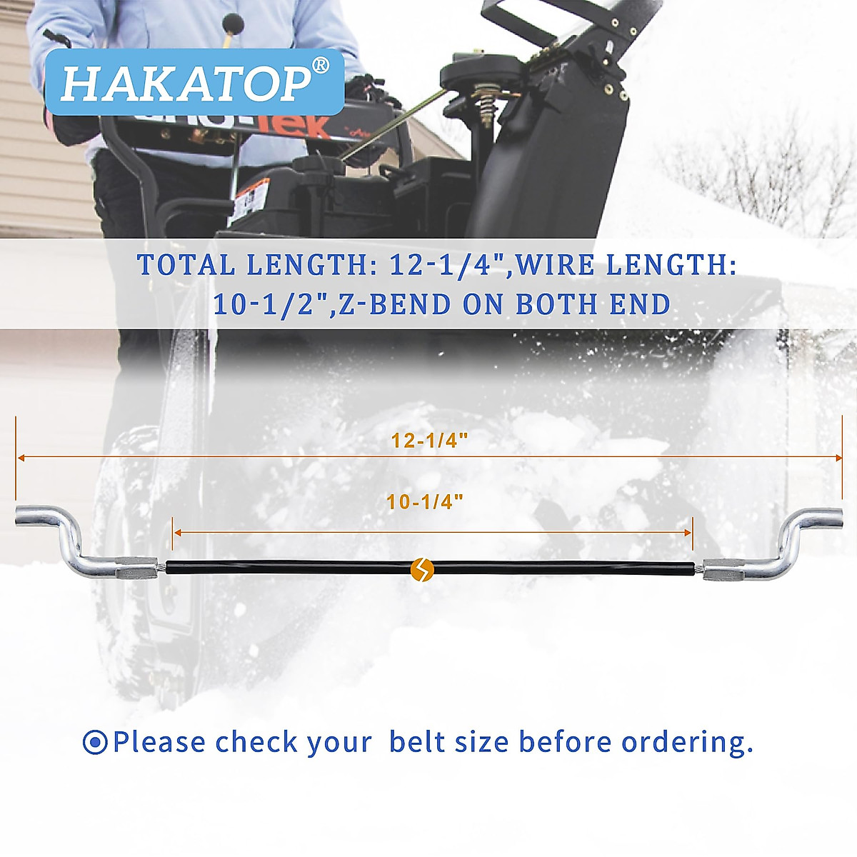 2PK Front Lower Drive Traction Auger Cable Used on Craftsman Snowblower Replaces Murray 1501122MA 313449MA