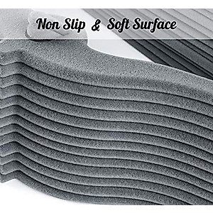 Baby Hangers, 50 Pack Childrens Velvet Hangers - Baby Clothes Hangers Non Slip Velvet with Rotatable Hook,12Inch Space Saver Cascading Velvet Hangers, (Grey)