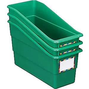 Really Good Stuff-164304 Riverside Name Labels Durable Book and Binder Holders, 5¼" by 12½" by 7½" (Set of 12) - Ideal for Narrow or Vertical Storage Needs Like Magazines, Books, Folders - Color-Code