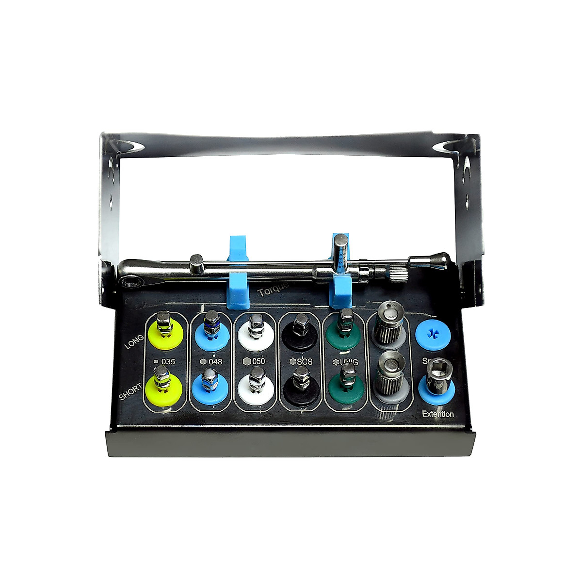 Dental Prosthetic Kit 4mm Square Engagement, Long and Short Hex Driver 0.035, 0.048 and 0.050, Hex Driver Code DIHDLS