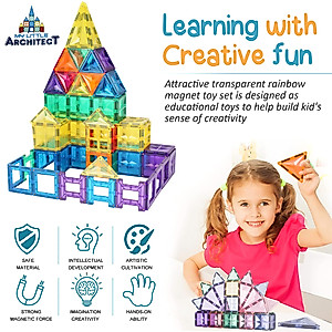 Magnetic Tiles with star shape for Kids, Educational 3D Magnet Building Blocks Set, STEM Preschool Toys for Children Creative Toy Magnets in Various Tile Shapes, Inspirational Learning Best Gift 3-8