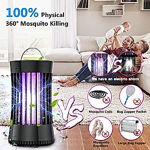 AICase Portable USB Electronic Rechargeable Mosquito Fly Killer Lamp/Bug Zapper for Summer Trip,Outdoor Camping,Patio,Home and Garden,Fly Trap Indoor,Moth Trap/Bug Killer/Insect Killer Light(Black)