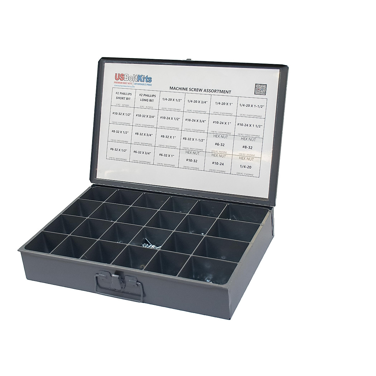 Machine Screw Assortment Kit Includes Phillips Bits-2,410 Piece Phillips Pan Head