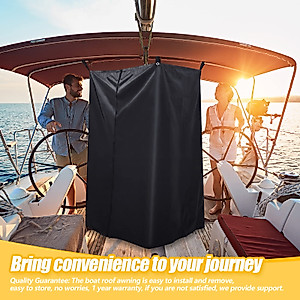 Boats Privacy Curtain Boat Changing Room with Bag Portable Privacy Tent Easy Up Pontoon Boat Enclosure Privacy Partition for Pontoons Boat Hanging Tent 27" W x 30" D x 72" H (Black)