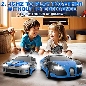 YUAN PLAN RC Drift Car, Mini Drift RC Cars 1:24 RC Car 4WD Drift Racing Car 2.4GHz Remote Control Cars with Headlight for Kids Electric Remote Toy Racing RC Car for 4 5 6 7 8-12 Year Old Kids