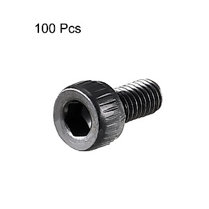 uxcell M3 x 6mm Alloy Steel Hex Bolt Socket Head Cap Screws Black 100 Pcs