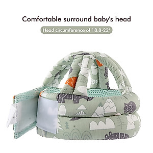 Baby Safety Helmet Infant Toddler Breathable and Adjustable Head Cushion Bumper Bonnet for Running Walking Crawling (Green),BB-1003 Green