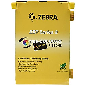 Zebra 2pack-800033-340 True Colours iSeries High-Capacity YMCKO Color Ribbon for ZXP Series 3 Card Printers. Replaces Zebra 800033-340. 560 Total Prints.
