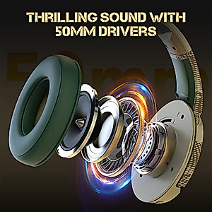 NUBWO G08 Wireless Gaming Headset with Microphone: 100-Hr Battery Life, 10m Range, Unique Desert Color, Compatible with PS4/PS5/PC/Mac