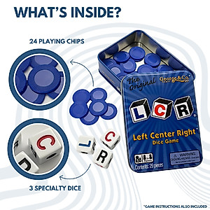 LCR® Left Center Right™ Dice Game - Blue Tin