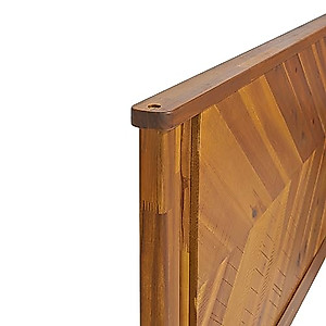 Bme Vivian Headboard ONLY, Rustic & Scandinavian Style with Solid Acacia Wood, Easy Assembly, Queen, Rustic Golden Brown