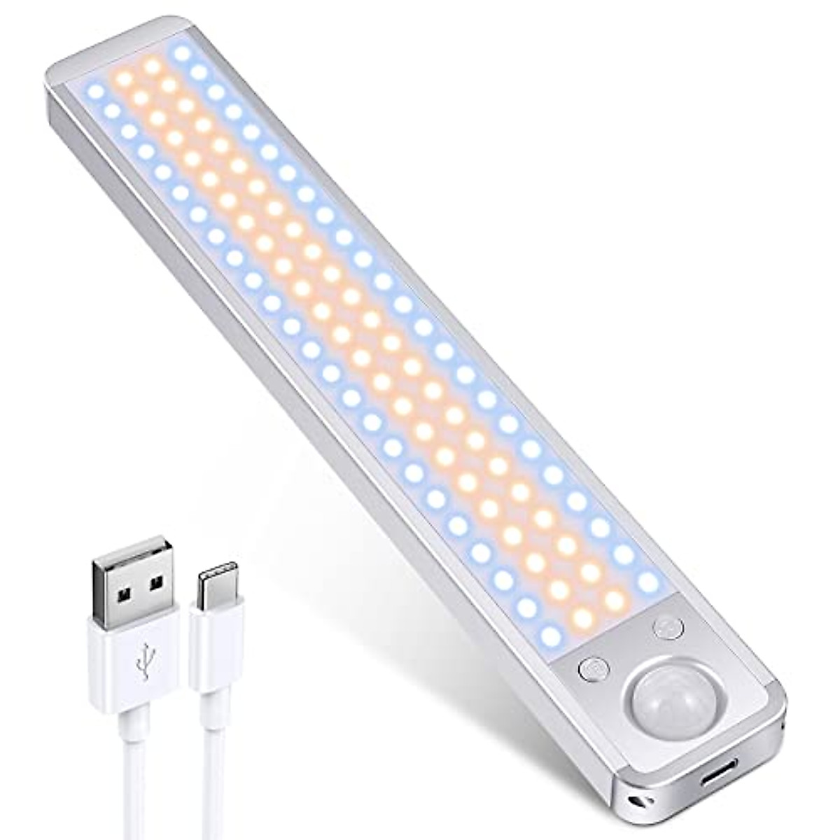 Under Cabinet 96 LED Rechargeable Magnetic Lights for Kitchen with Motion Sensor