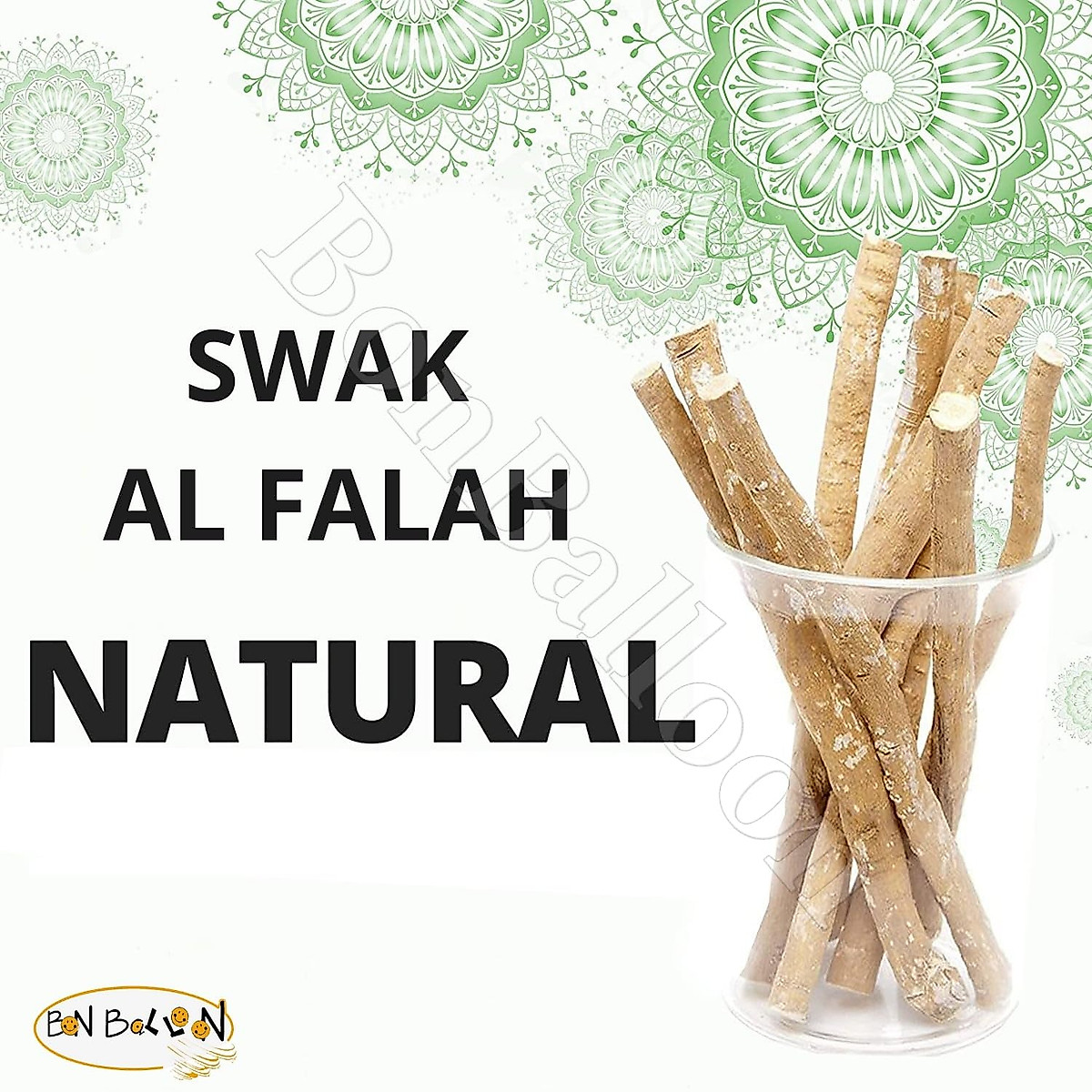 bonballoon 30 Pcs Al Falah Siwak Meswak Miswak Arak Peelu Al Falah (Thirty Tooth Sticks) Chewing Stick with Natural Flavor Herbal Toothbrush Vacuum Sealed Breath Freshener