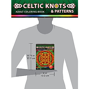 Celtic Knots and Patterns. Adult Travel Size Coloring Book on Thick Artist Paper with a Spiral Binding on The top