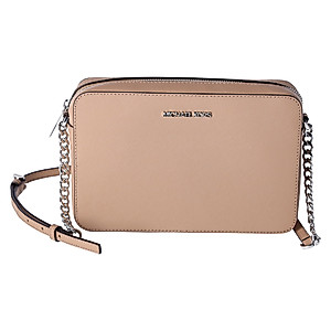 Michael Kors Jet Set Travel Large East/West Saffiano Leather Crossbody (Camel)