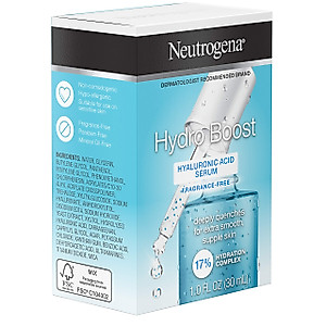Neutrogena Hydro Boost Hyaluronic Acid Serum with 17% Hydration Complex, Lightweight Daily Hyaluronic Acid Facial Serum 1 oz (Pack of 2)