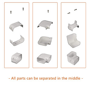 GCGOODS 4in 16.5ft Decorative PVC Line Cover Kit for Ductless Mini Split Air Conditioners, Central AC and Heat Pumps