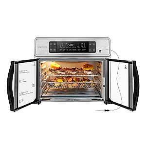 Kalorik Air Fryer Oven MAXX Advance Series 26-Quart with Digital Controls Easy-View Door and 14 Cooking Presets, Includes Cooking Accessories, 1700-Watts, Black