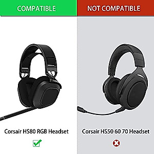 VEKEFF HS80 Earpads - Replacement Ear Cushion Pads Compatible with Corsair HS80 RGB Wireless Headphone (Fabric Mesh Gray)