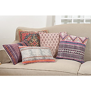 SARO LIFESTYLE Bohême Collection Boho Stripes Oblong Throw Pillow/8414.M1220B, 12 in x 20