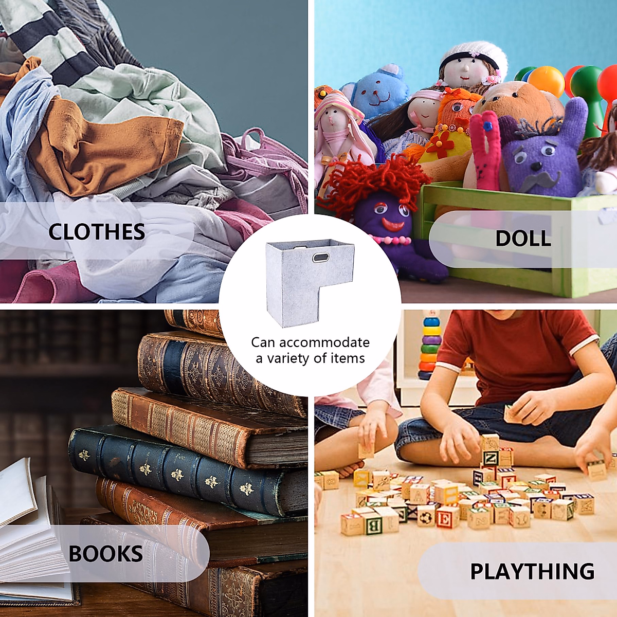 XUEYEGONGJI Stair Basket, Foldable Felt Stair Basket 16.5x16.5x10in, Stairlift Basket for Wooden Stairs, Grey L-Shaped Staircase Organiser, Step Storage for Stairs, Minimalist Stair Baskets