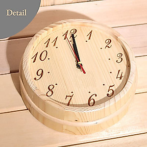 Yyqtgg Sauna Clock, Wood Digital Handcrafted Alarm Analog Clock for Sauna Room Home Bedroom Use Sauna Accessories