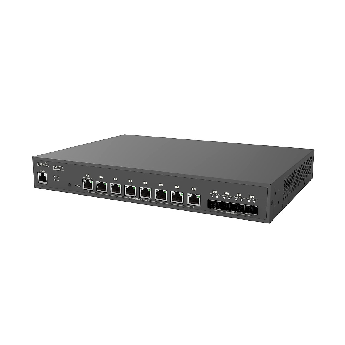 EnGenius Cloud (ECS2512FP) | Multi-Gigabit 2.5G 8-Port PoE++ Switch ｜ 4 SFP+ Uplink Ports
