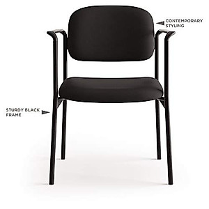 HON Scatter Guest Chair - Upholstered Stacking Chair with Arms, Office Furniture, Charcoal (HVL616)