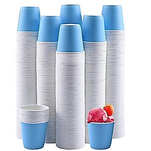 Turbo Bee 600Pack 3oz Disposable Paper Cups,Hot/Cold Beverage Drinking Cup，Small Blue Paper Cups for Bathroom and Mouthwash…