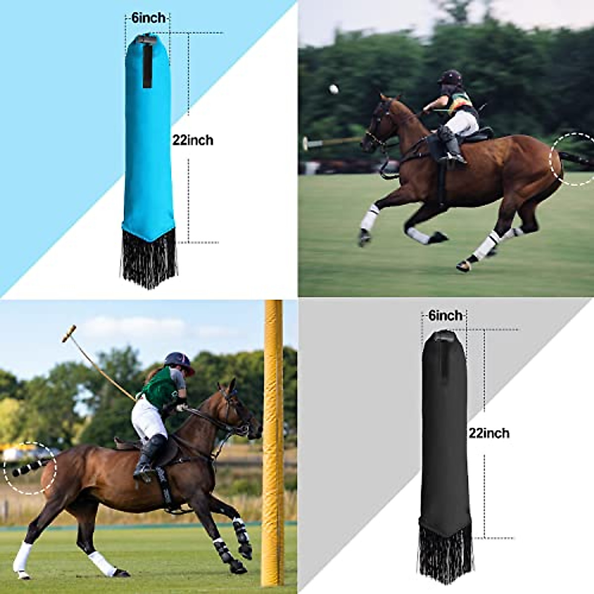 PLORBACH 2PC Horse Tail Bag with Fringe & Snap, Waterproof Braid, Easy to Wear and Wrap, Suitable for Western and Aztec